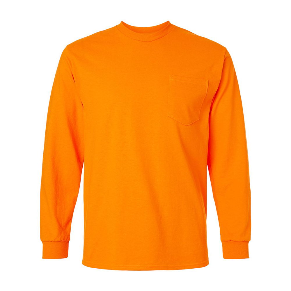 Gildan 2410 Ultra Cotton Pocket Long Sleeve Safety T-Shirt – 10bucktee